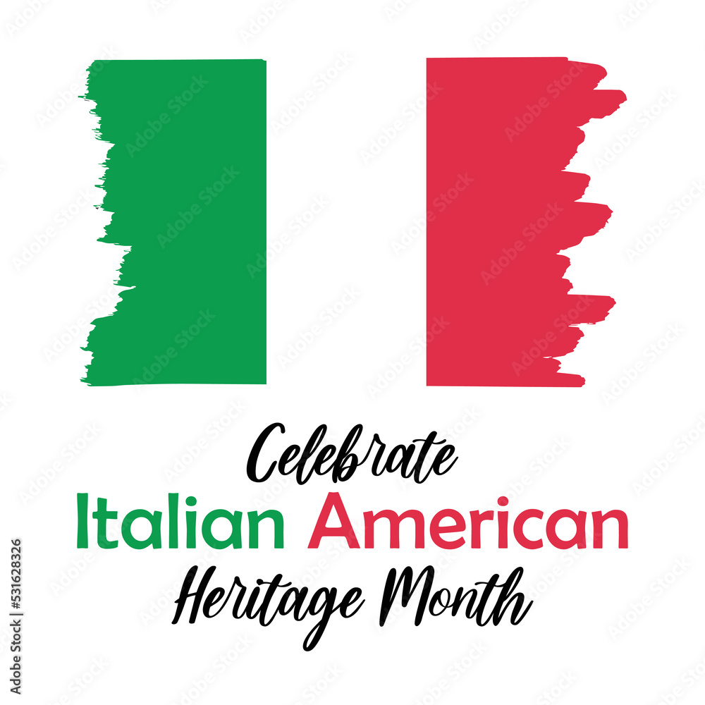 Italian American Heritage Month simple banner with text and paint ...