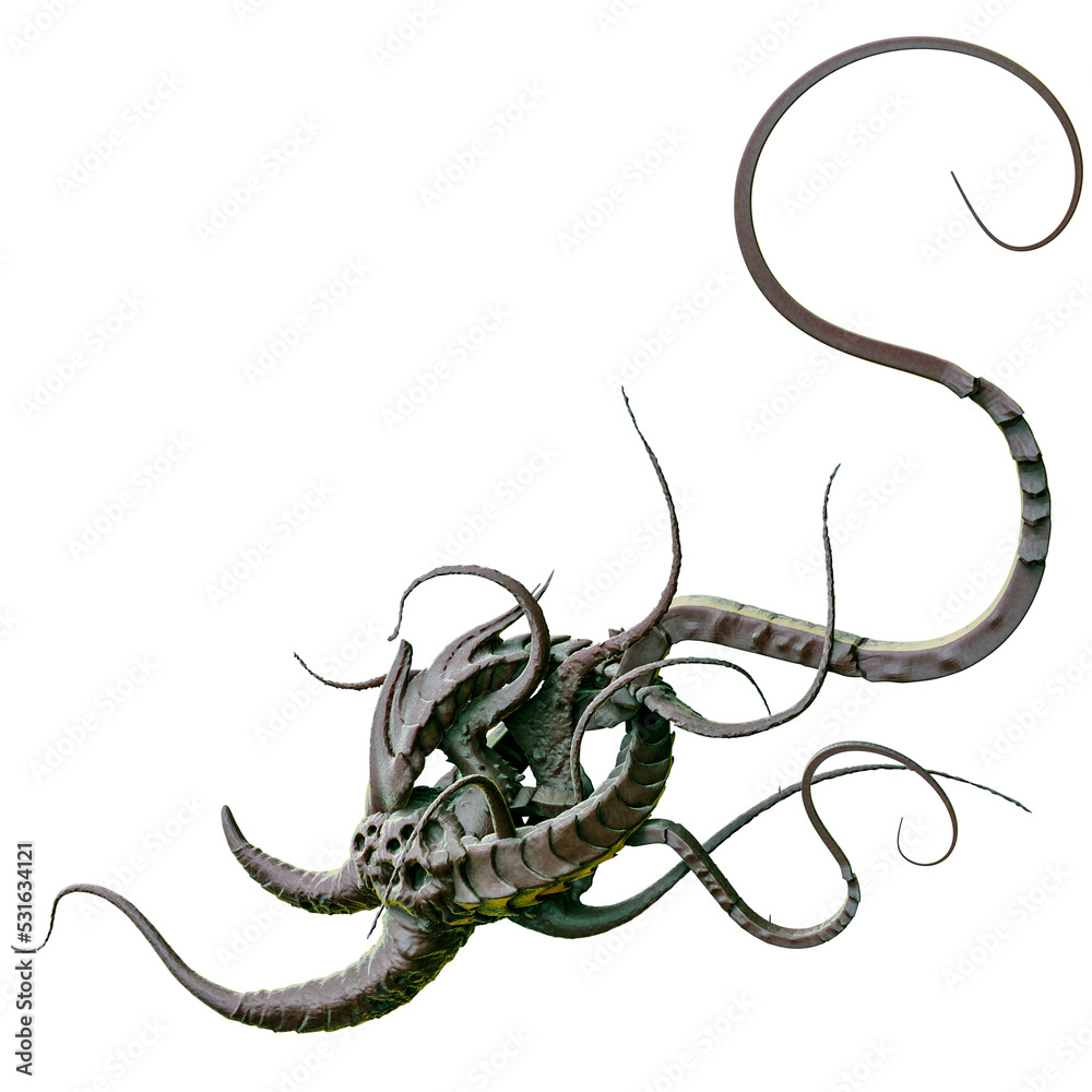 Abstract Organic Alien Tentacle Tendril | Transparent Background PNG ...