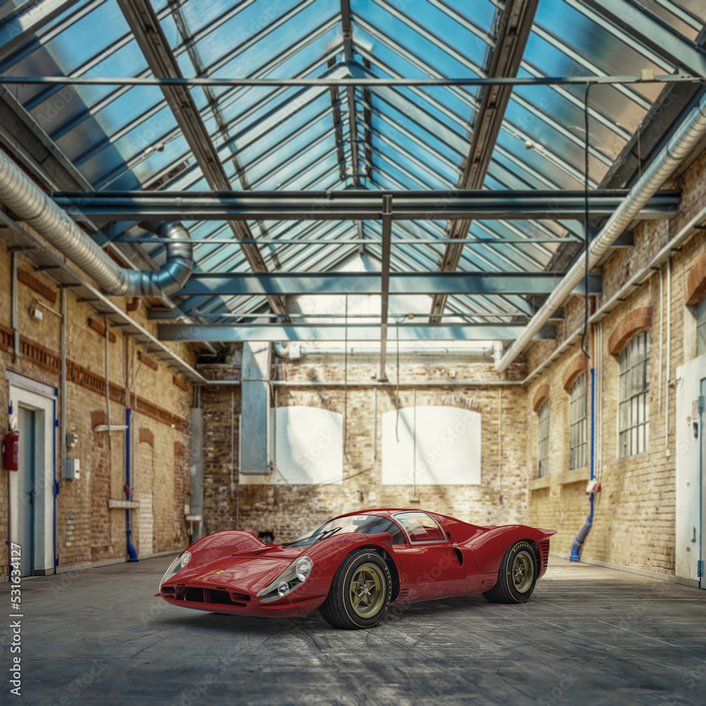 ferrari 330 p4 italian mid-engine racecar 1966 Stock Illustration ...