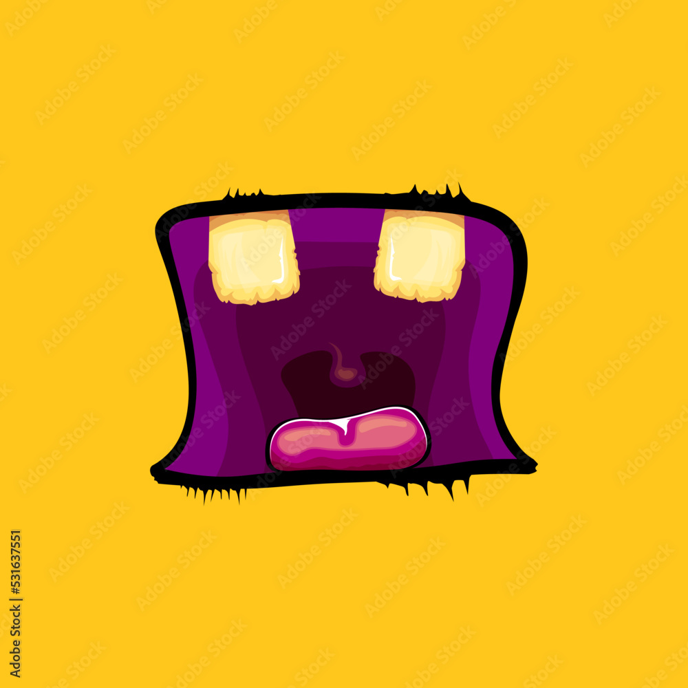 Vector cartoon funny zombie monster open mouth with rotten teeth ...