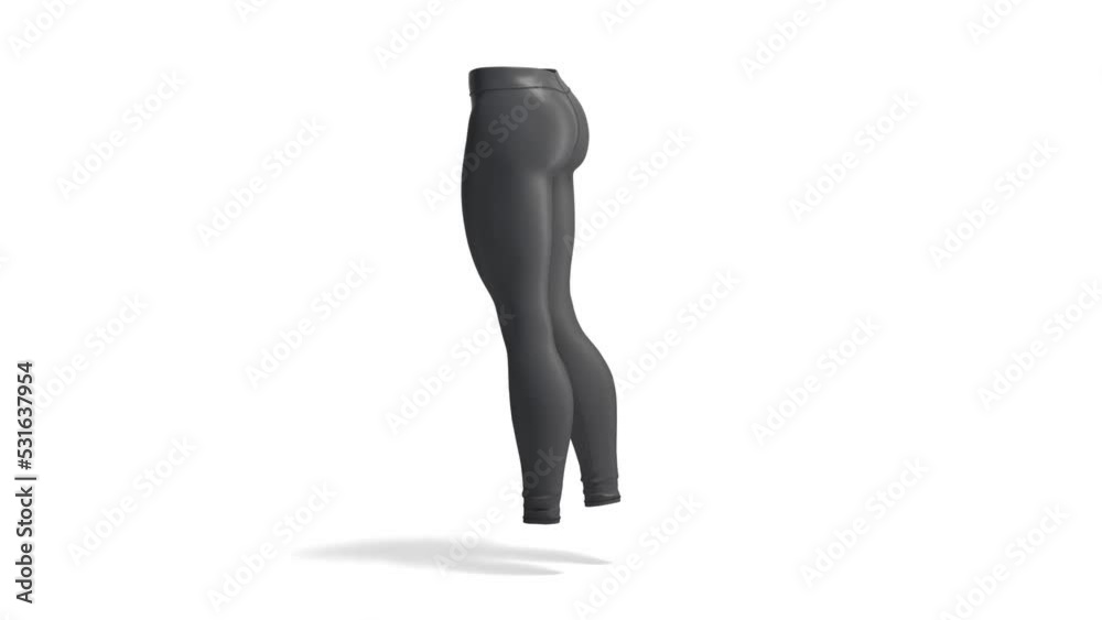Blank black women sport leggings mockup, looped rotation Stock Video ...