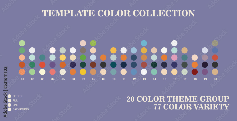 Trend Color palette blend 2023. 20 vector color palette groups, with 77 ...