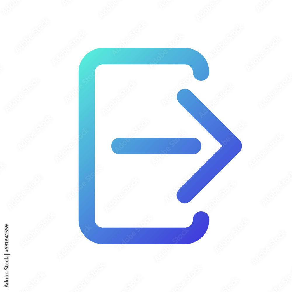 Logout pixel perfect gradient linear ui icon. Finish session. Quit personal account. Messenger ...