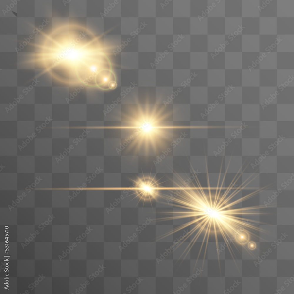 Bright beautiful star.Vector illustration of a light effect on a ...