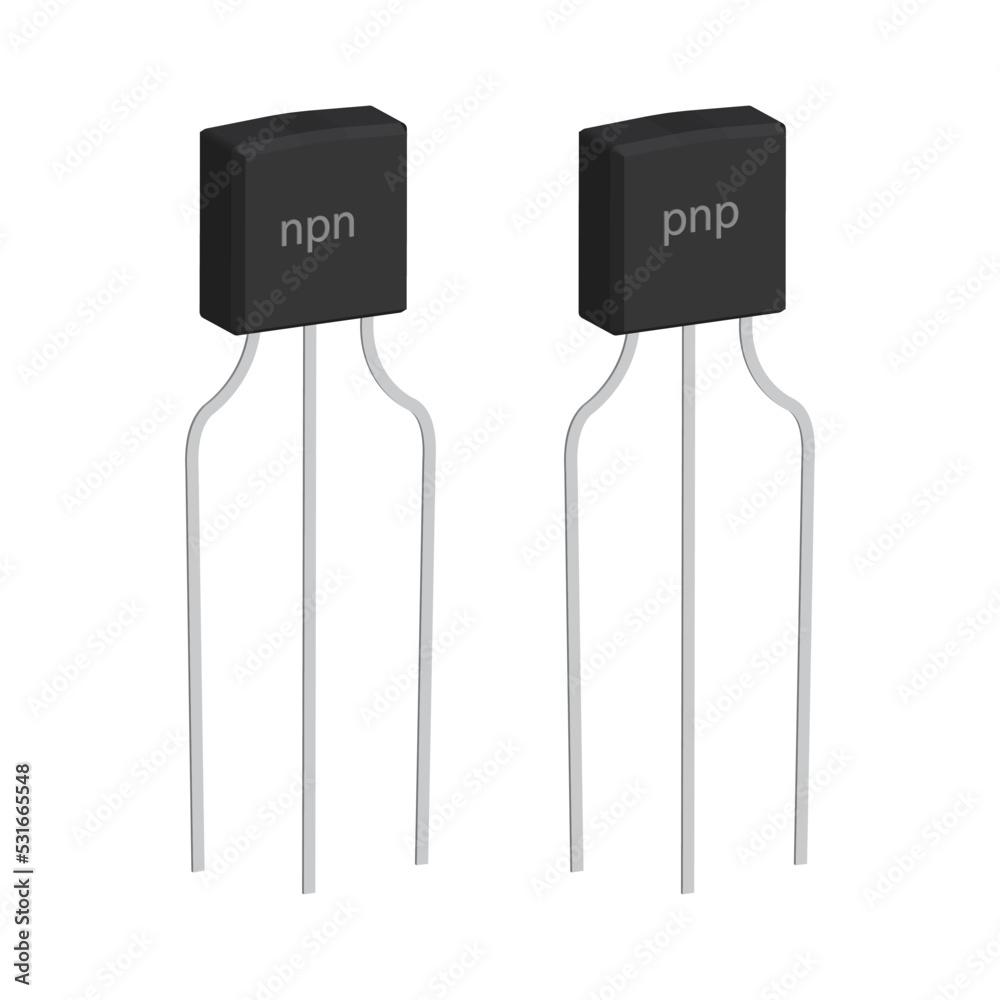 3d vector design of NPN and PNP bjt transistor Stock Vector | Adobe Stock