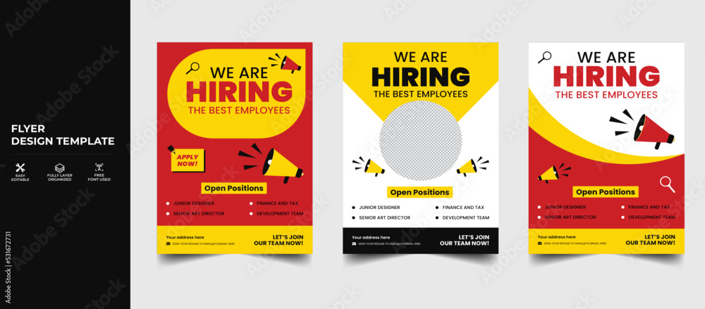 We are hiring Job advertisement flyer, Job offer leaflet template. Job ...