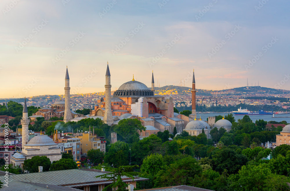 Hagia Sophia in Istanbul. The world famous monument of Byzantine ...