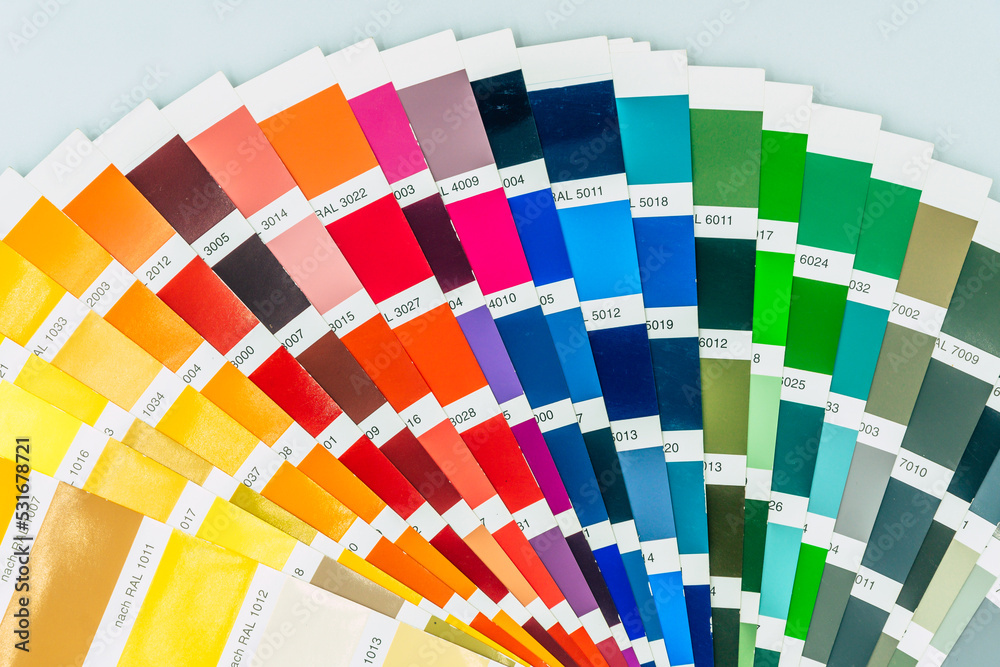 ral color sampler on white background detail Stock Photo | Adobe Stock