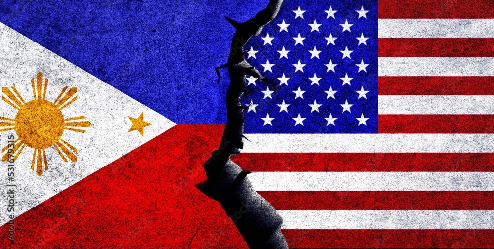 USA and Philippines flags together. Philippines and United States of ...