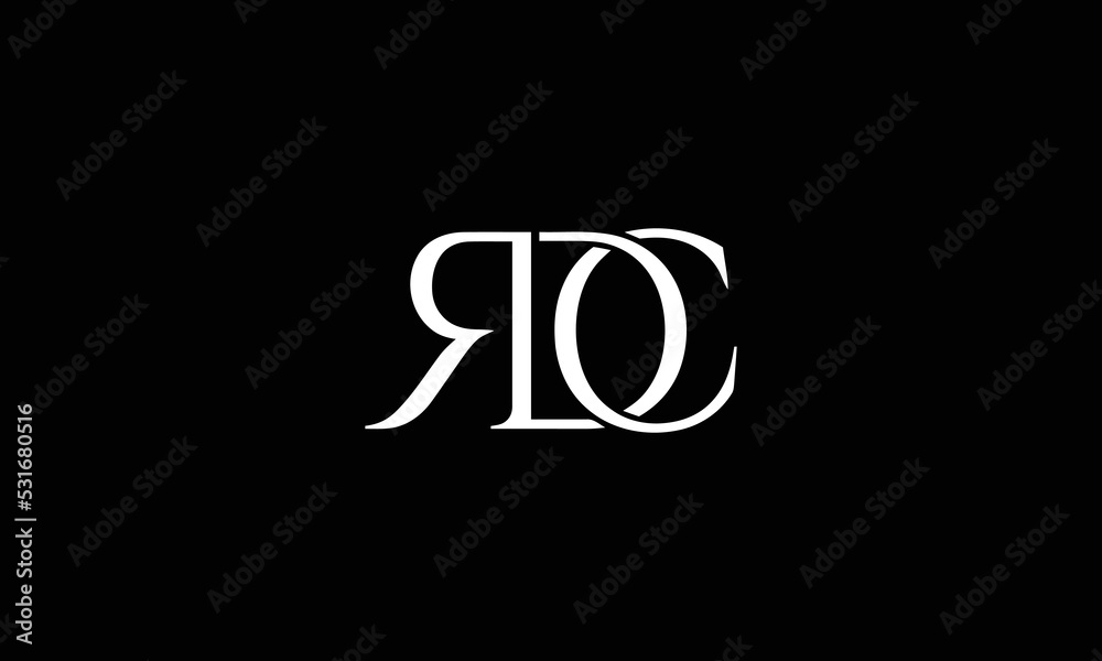 RDC letter logo design on black background. RDC creative initials ...