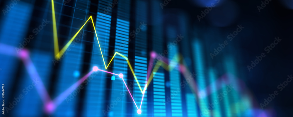 Financial charts diagram stock market data analysis concept on virtual ...