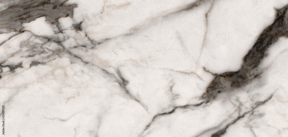 Golden calacatta exclusive marble stone background with grey and brown ...