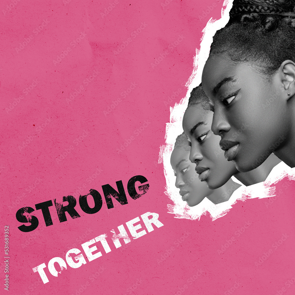 Protection of women's rights. Contemporary art collage. Surrealism ...