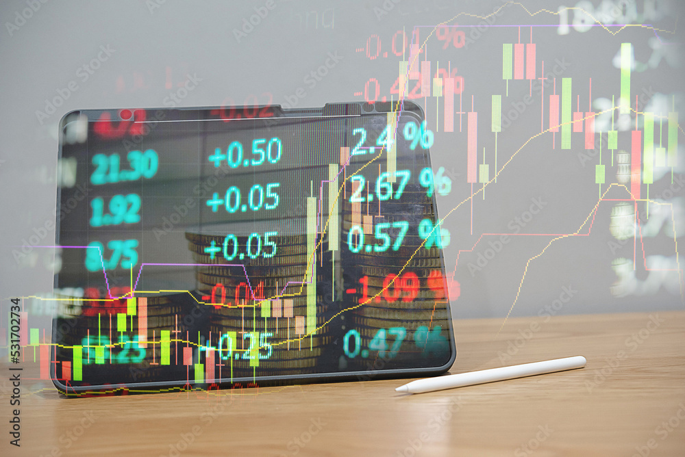 Financial data of stock market in term of a digital prices on LED ...