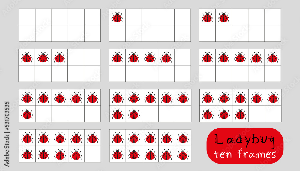 Counting Activity For Kids Ladybugs Ten Frames Clipart To Create Math Counting Activity For Kids Ladybugs Ten Frames Clipart To Create Math