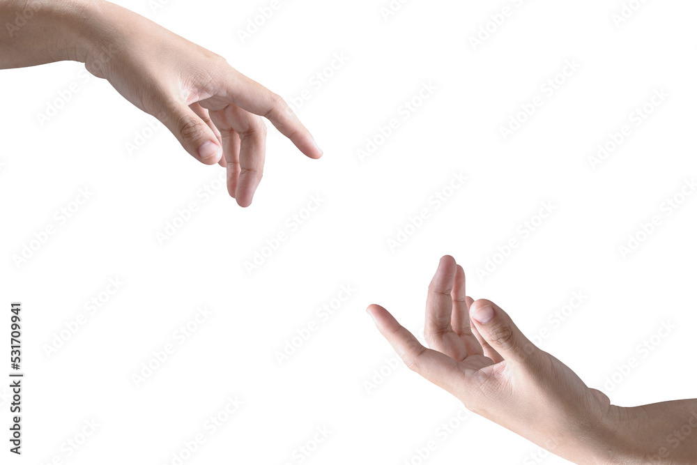 two hands reaching together png image Stock 写真 | Adobe Stock