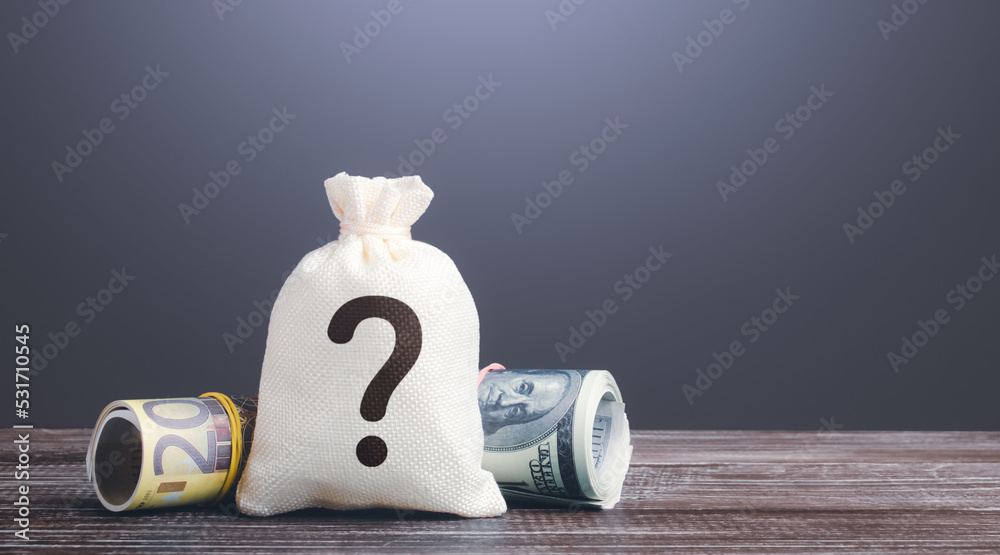 Money bag with a question mark. Source origin of money and income ...