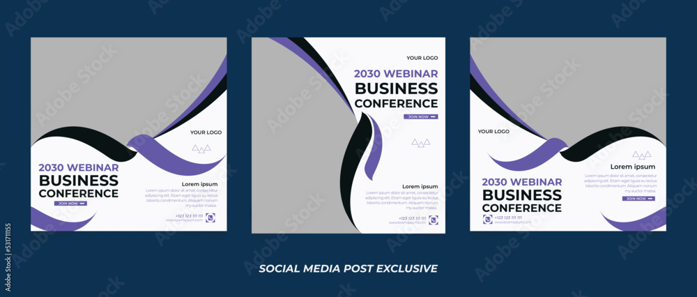 Business conference meeting social media post banner design template ...