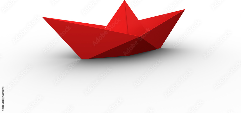 Image of paper boat made from folded red paper Stock Illustration ...