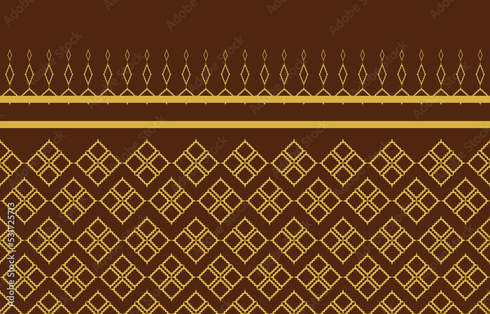 Thai art in gold color pattern on brown background. Thai golden ...