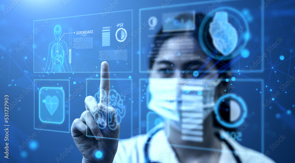 Healthcare medical doctor examining patient heart disease illness ...