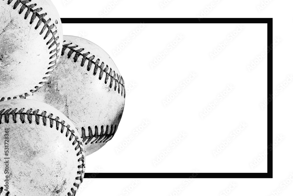Sports Balls Border Black And White