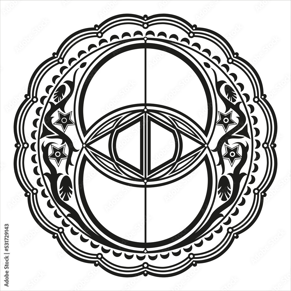 Vesica Piscis, Chalice Well, Sacred Geometry, isolated Stock Vector | Adobe Stock