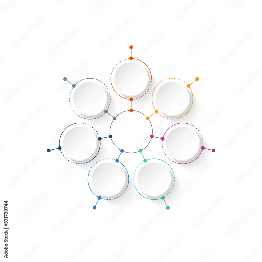 Basic circle infographic with 7 steps, process or options. Stock ...