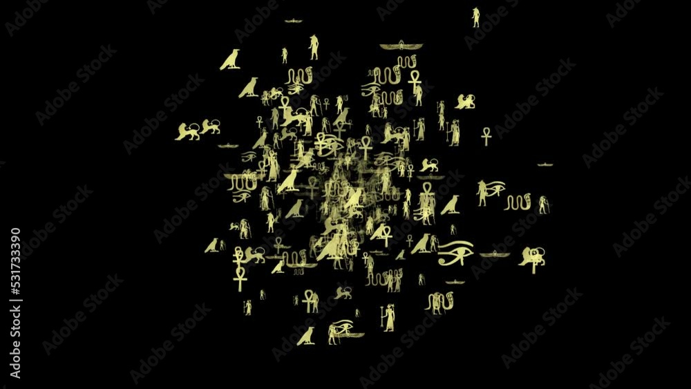 Vidéo Stock Isolated egypt hieroglyphs. Overlay. Ancient egypt symbols ...