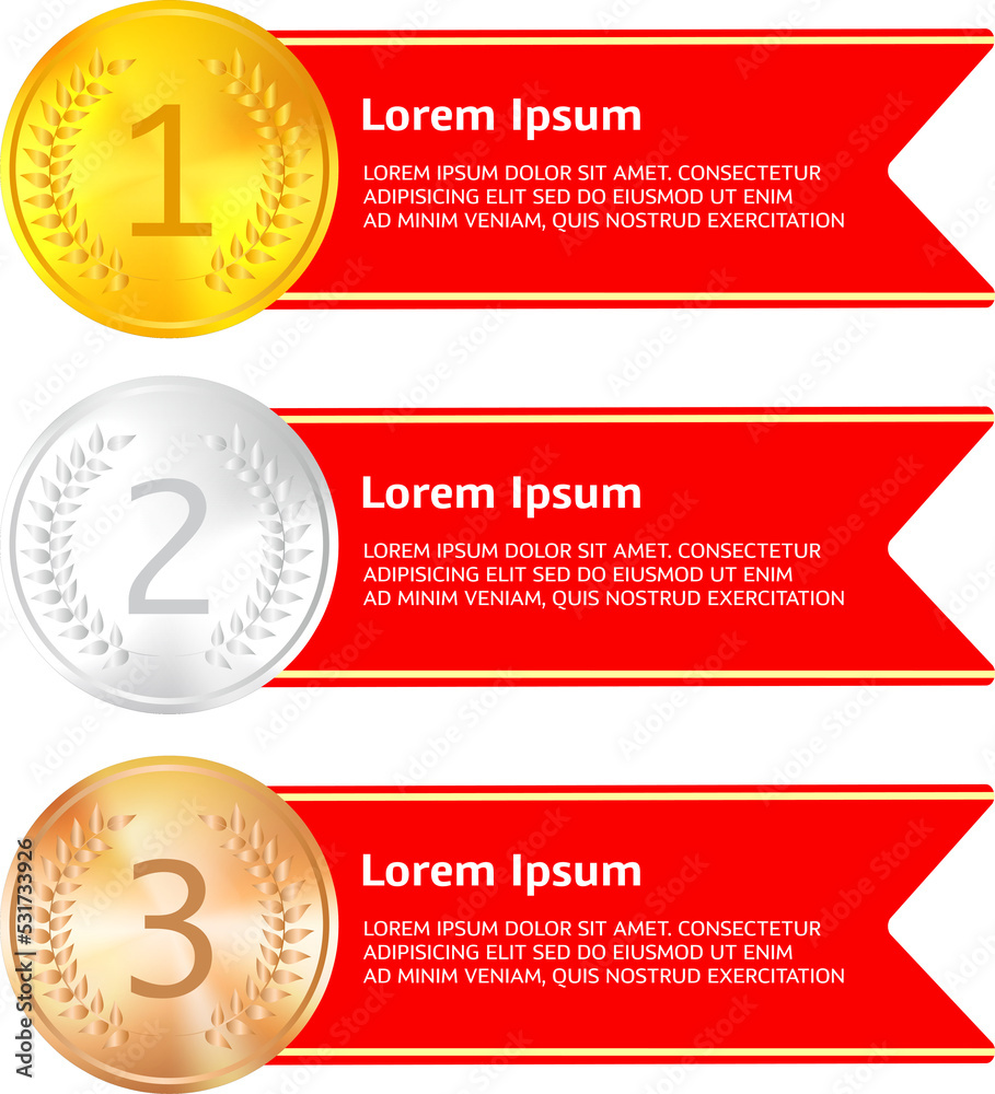 Winner products medal tags. Decoration awards medals for 1st 2nd and ...