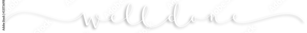 WELL DONE white brush lettering on transparent background Stock ...