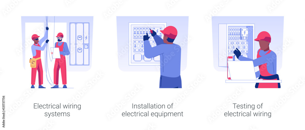 Engineering infrastructure isolated concept vector illustration set ...