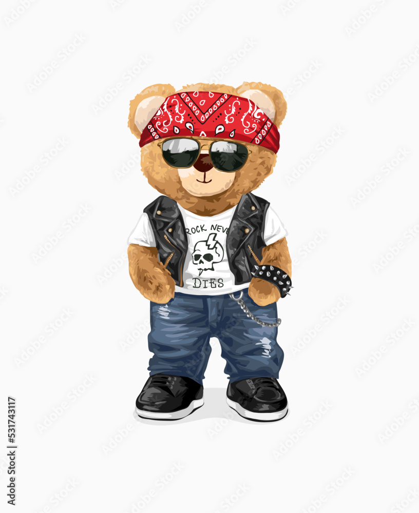 guy, handsome, rocker, paisley, bandana, animal, apparel, art, bear ...