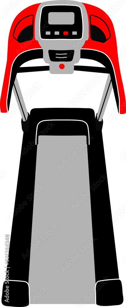 Hand drawn modern flat style PNG illustration of Treadmill isolated on ...