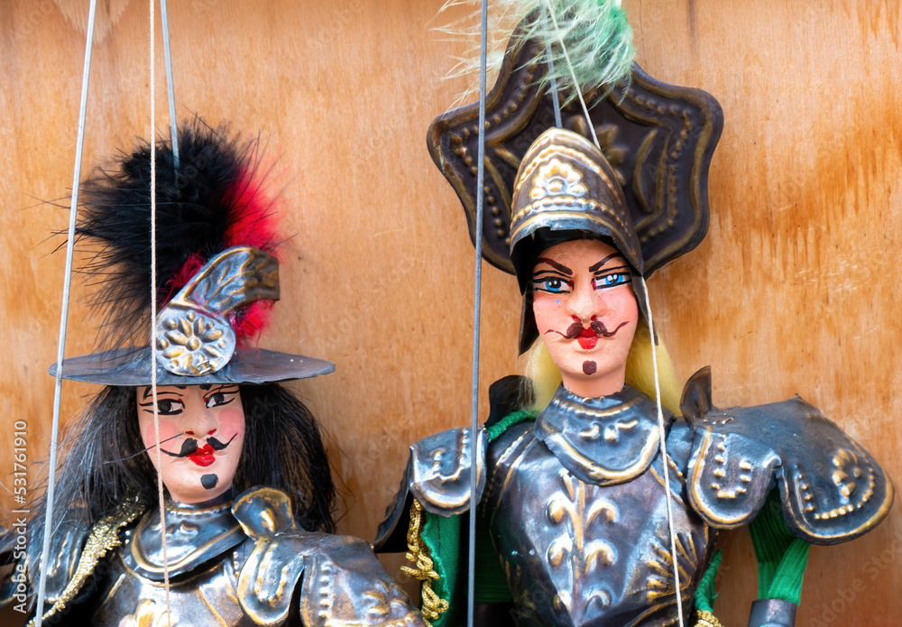 Foto de Traditional Sicilian puppets used for The Opera dei Pupi is a ...