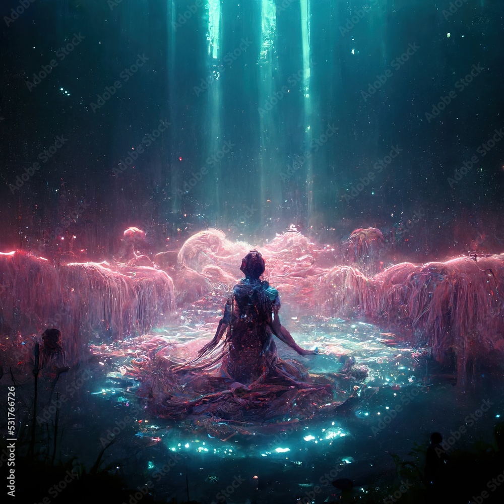 Lake spirit, constellations, Mother of nature, Gigantic being, fantasy ...