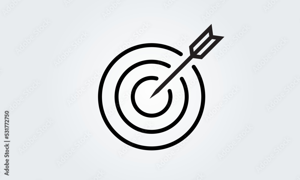 Target Icon, goal. Arrow symbol Logo design. Marketing strategy sign ...