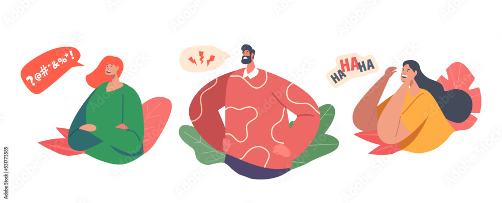 Cyber Bullying, Bully Network Abuse, Online Harassment Concept. Angry ...