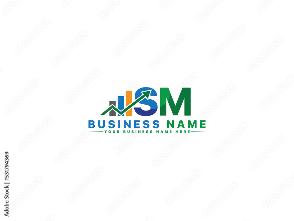 Initial Creative SM s&m Logo Art, Financial Sm Logo Icon Vector Image ...