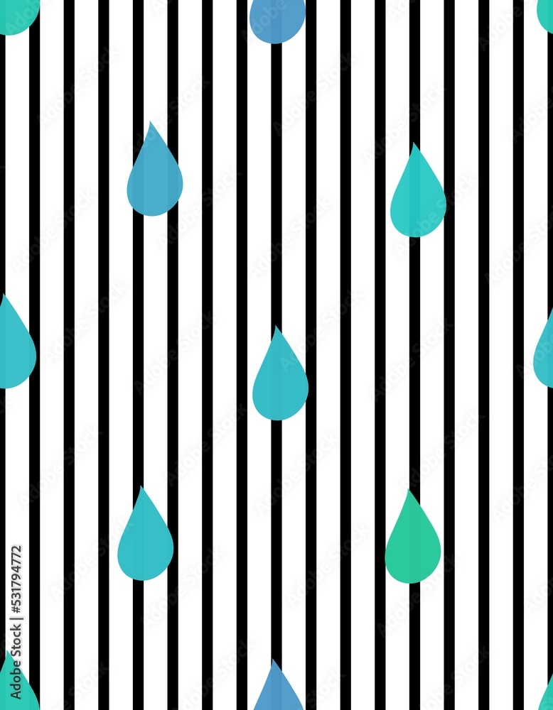 Autumn rain drops seamless vertical stripes pattern for wrapping and ...