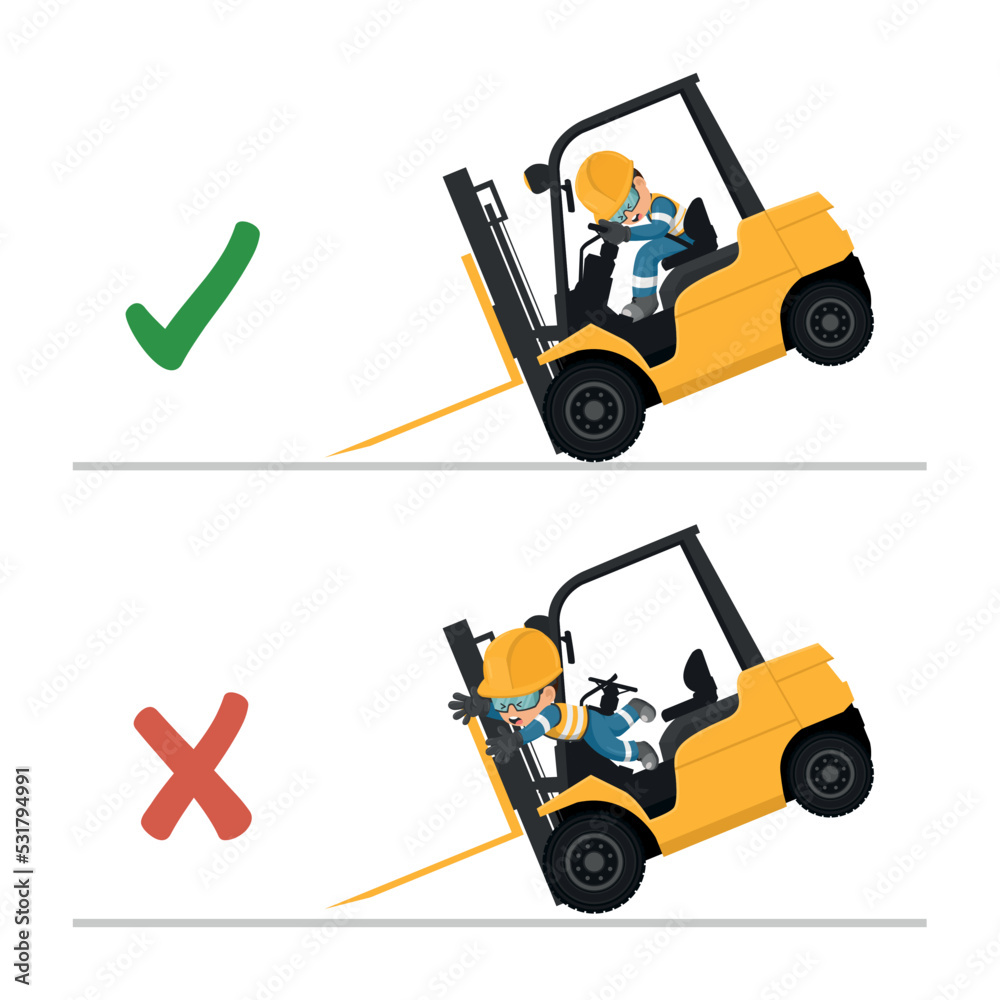 What to do in the event of a overturning of forklift. Stay inside the ...