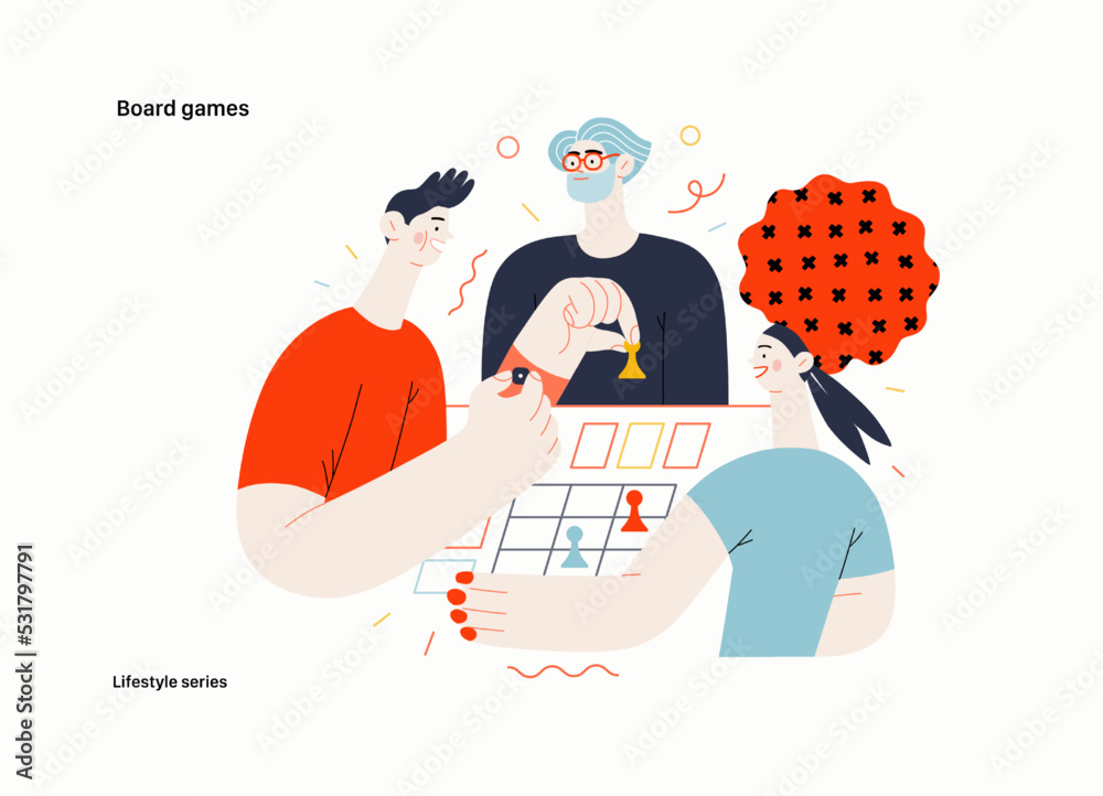 Lifestyle series - Board games - modern flat vector illustration of ...
