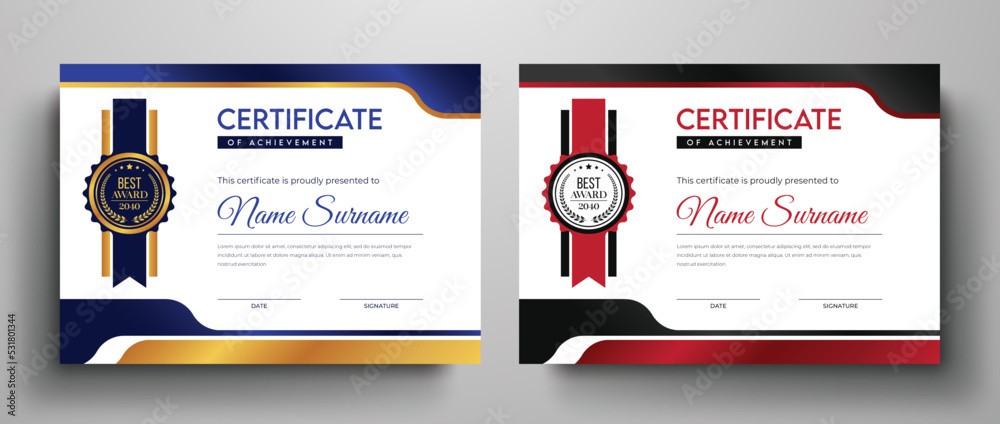 Golden and blue color combination luxury certificate template, Modern ...