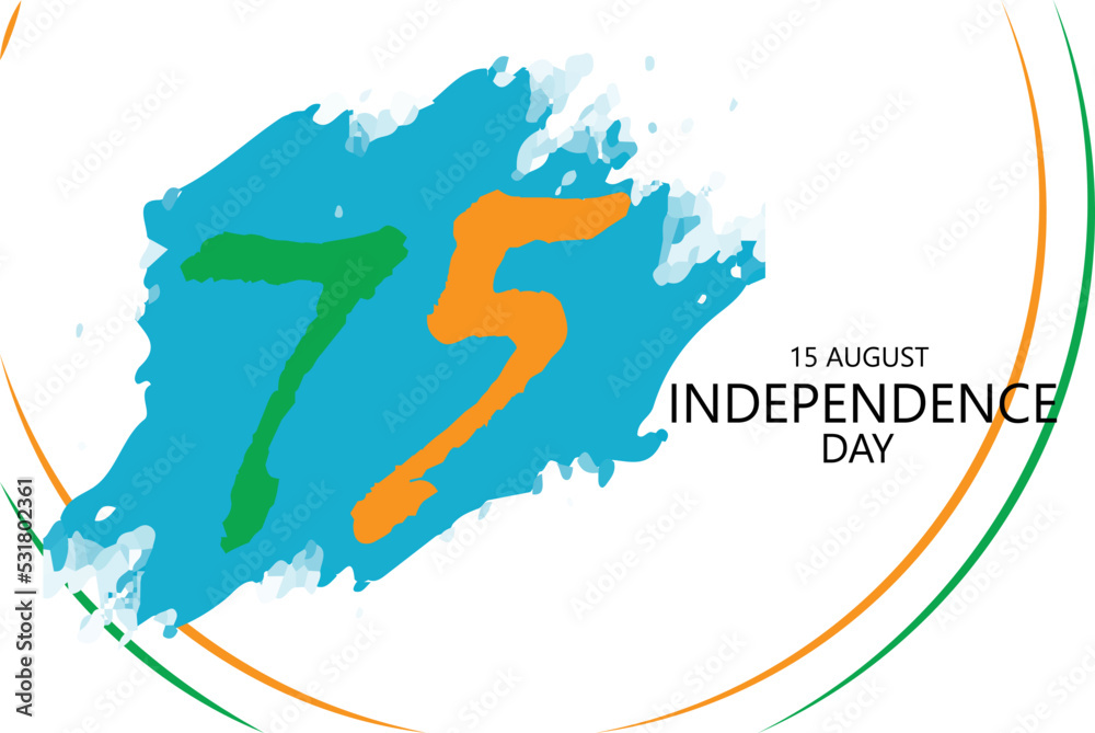 Seventy five 75 years of indian independence day greeting design logo ...