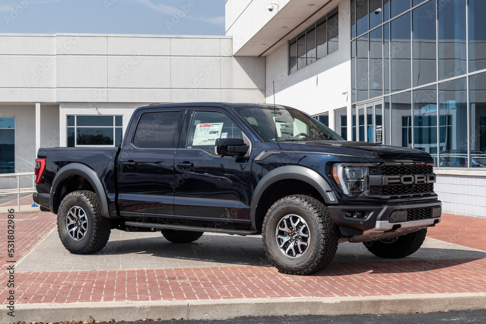 Ford F-150 Raptor display at a dealership. The Ford F150 is available ...