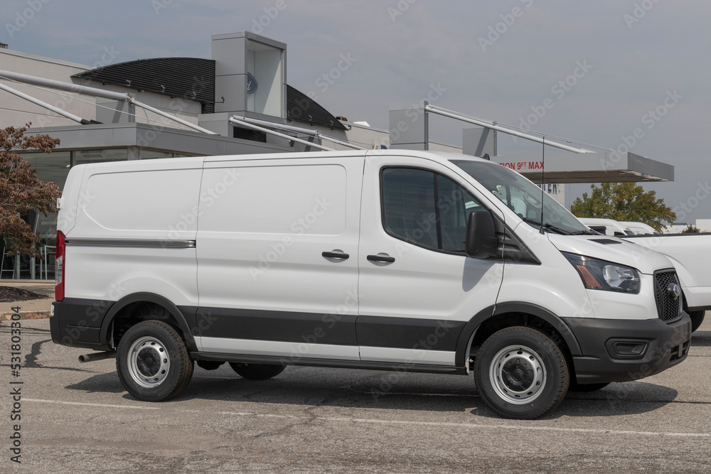 Ford Transit display at a dealership. Ford offers the Transit in Cargo ...