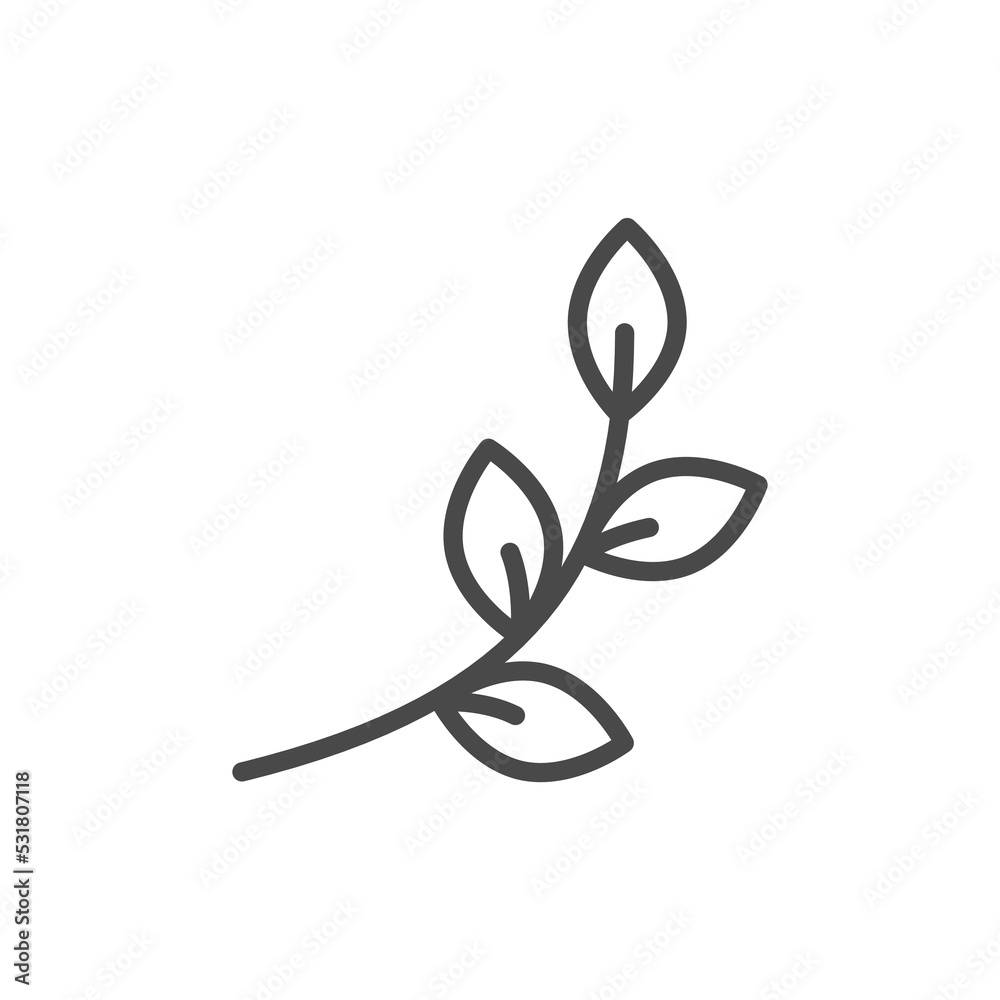 line leaf icon. Leaf and Plant Line Icon. ditable Stroke. Pixel Perfect ...