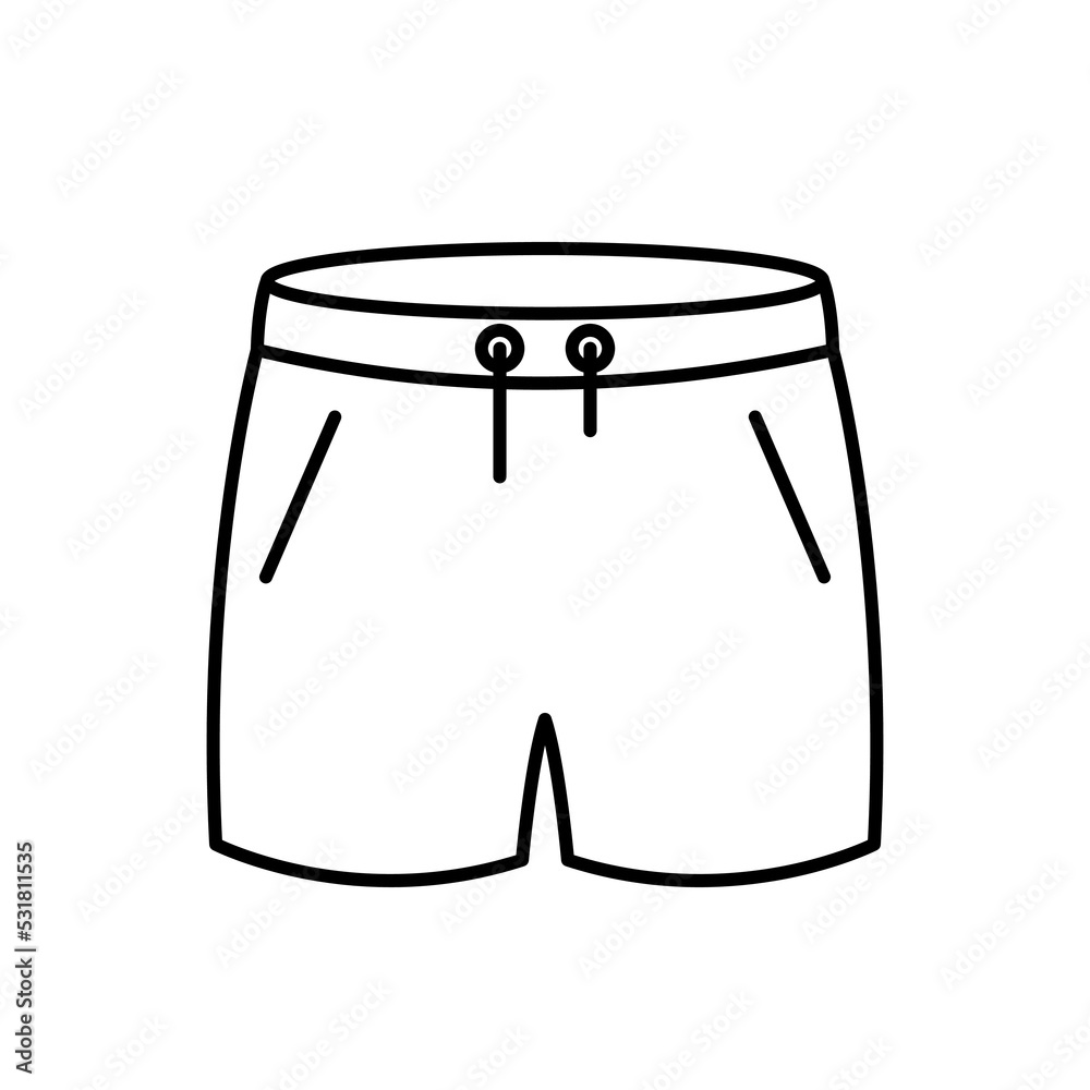 Mens swimming shorts template vector icon EPS 10. Basic clothing men ...