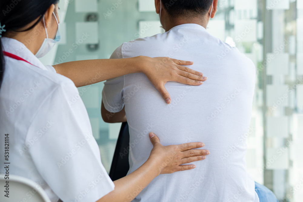 Physical therapy patients. Hold the patient's hand to treat the ...