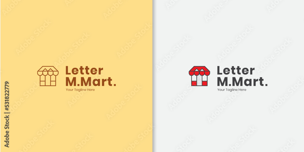 Letter M Super market store logo design template Stock Vector | Adobe Stock